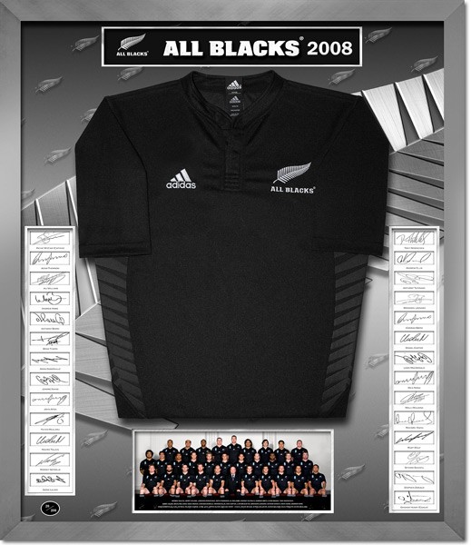 All Blacks 2008 signed and framed jersey - Pro Sports Memorabilia