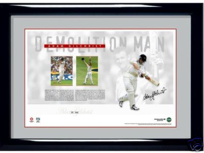 Adam Gilchrist Demo Man signed Print - Unframed - Pro Sports Memorabilia