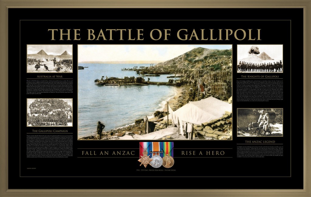 Battle of Gallipoli framed lithograph - Pro Sports Memorabilia