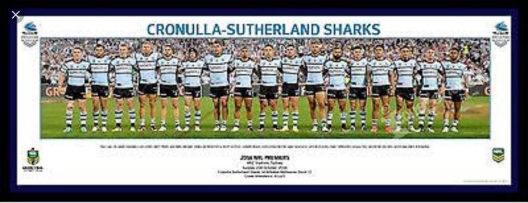 Cronulla Sharks 2016 official team panoramic framed - Pro Sports ...